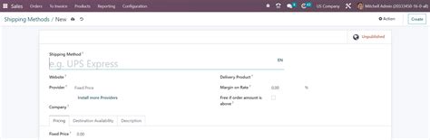 Shipping Methods In Odoo Sales Odoo V16 Enterprise Edition Book