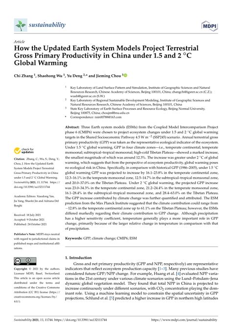 Pdf How The Updated Earth System Models Project Terrestrial Gross
