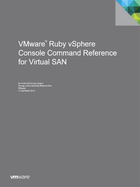 Vmware Ruby Vsphere Console Command Reference For Virtual San Pdf