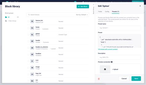 Schema Configuration Storyblok