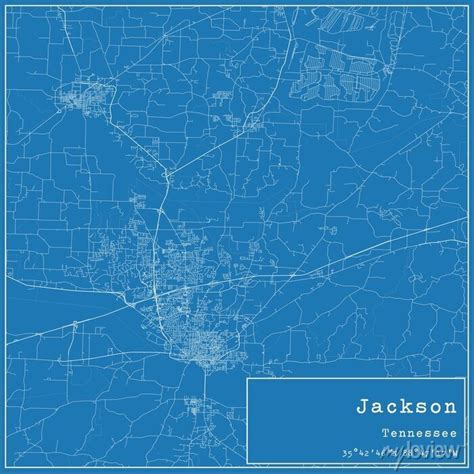 Blueprint Us City Map Of Jackson Tennessee Posters For The Wall