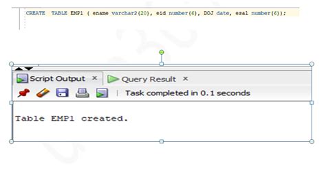 Oracle PLSQL Create Table