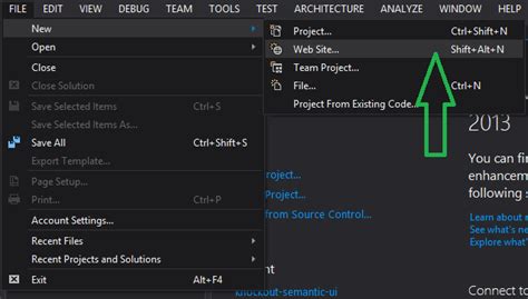 Git Not Working With Visual Studio File New Web Site Stack