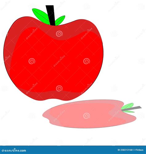 Illustration Of A Red Apple With A Shadow Below Stock Illustration Illustration Of Circle