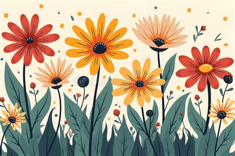 Simple Stylized Illuminated Flower Stock Illustrations 69 Simple
