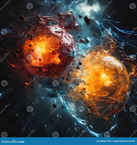 Molecules Of Different Colored Atoms Trying To Connect With Each Other Color Explosion Stock