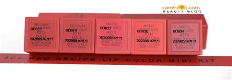 Review Set Son 3ce Red Recipe Lip Color Mini Kit đỏ Toàn Tập