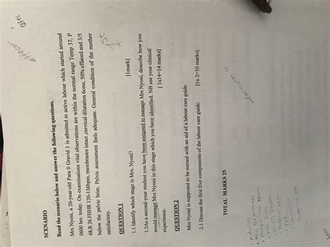 Scenario Read The Scenario Below And Answer The Following Questions Mrs