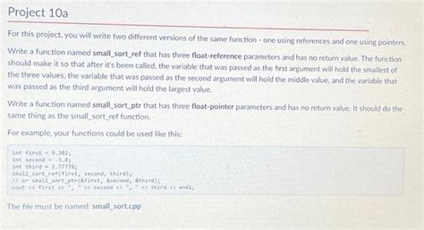 solved for this project you will write two different