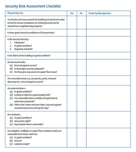 FREE 12 Sample Security Risk Assessment Templates In PDF MS Word Excel