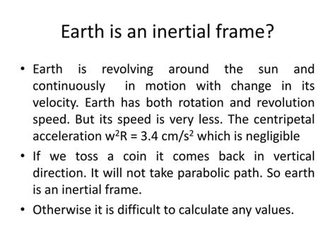 Inertial Frame Of Reference Pptx Physics Science