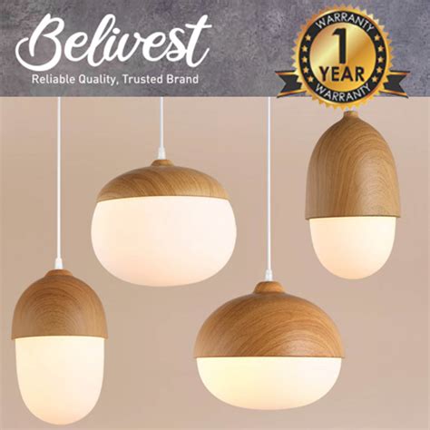 티몬 글로벌 홀세일 Nordic Modern Led Pendant Light Glass Hanging Light With Wood Finishi 자동차용품
