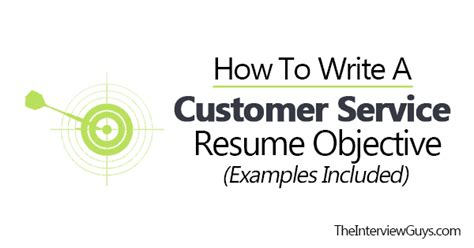 How To Write A Customer Service Resume Objective Examples Included