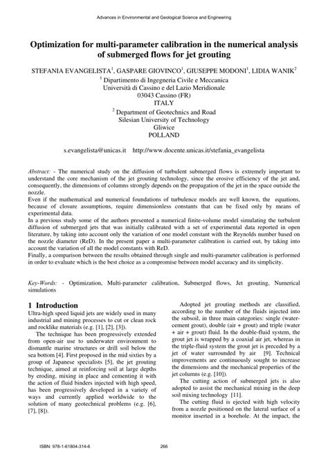 Pdf Optimization For Multi Parameter Calibration In The Numerical Analysis Of Submerged Flows