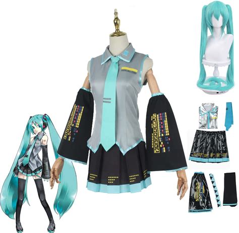 Sanyisan Women Hatsune Miku Cosplay Costume Anime Dress Suits Halloween Uniform Carnival Clothes