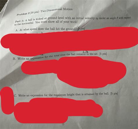 Solved Problem 2 25 ﻿pts Two Dimensional Motionpart 1 A