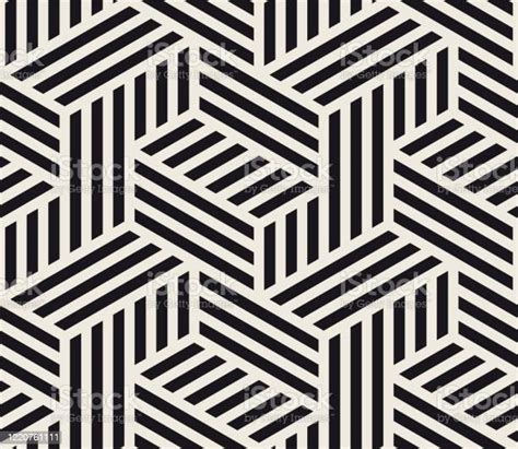 벡터 원활한 패턴입니다 기하학적 줄무늬 장식 선형 직조 격자 배경입니다 0명에 대한 스톡 벡터 아트 및 기타 이미지 0명 검은색 격자 구조물 Istock