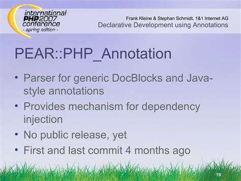 Declarative Development Using Annotations In Php Ppt
