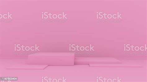 3d 추상 배경 렌더링 제품 디스플레이를 위한 분홍색 플랫폼 인테리어 연단 장소 디자인을위한 빈 장식 템플릿입니다 3차원 형태에 대한 스톡 사진 및 기타 이미지 Istock