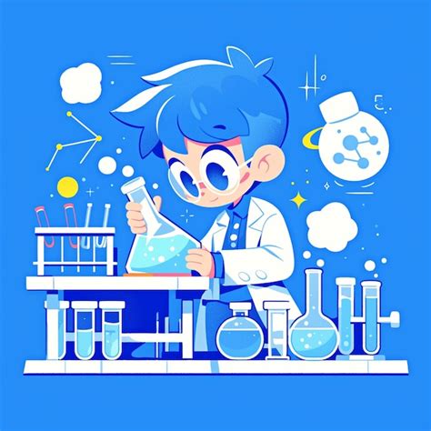 White Teen Boy Doing A Science Experiment Premium Ai Generated Vector