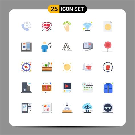25 Thematic Vector Flat Colors And Editable Symbols Of File Delete Gestures Value Diamond