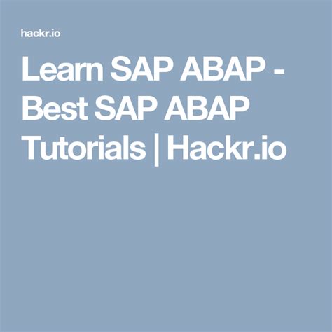The Text Learn Sap Abap Best Sapaap Tutors Hackr Io