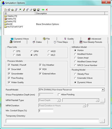 Dynamic Wave Routing Options In Infoswmm And Infoswmm Sa For The Epa Swmm 5 Engine Swmm5 Icm