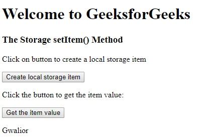 HTML DOM Storage setItem 用法及代码示例 纯净天空