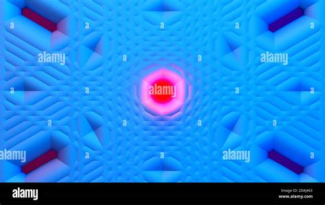 Scientific Or Technology Abstractions With Grid Surface And Surreal Symmetric Structure Around