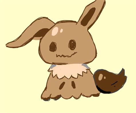 Mimikyu Wearing An Eevees Body Drawception
