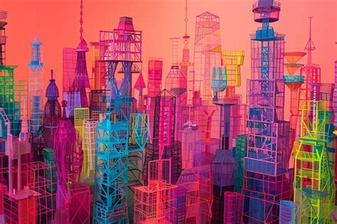 Lorful Towering Structures Ar Generative Ai Premium Ai Generated Image