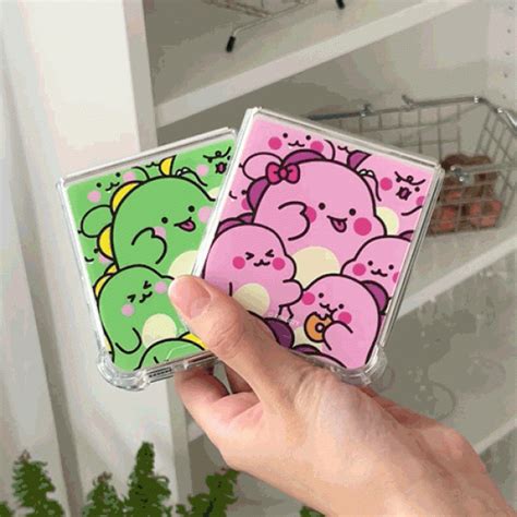 스마트몬스터 갤럭시 Z플립3 리틀티노 와글와글 투명 범퍼 케이스