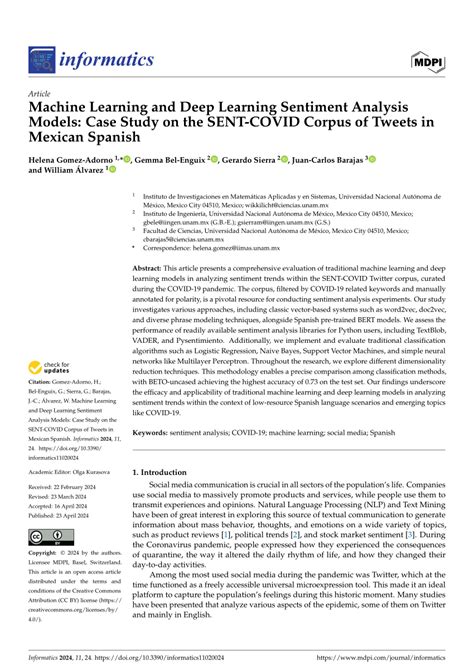 Pdf Machine Learning And Deep Learning Sentiment Analysis Models