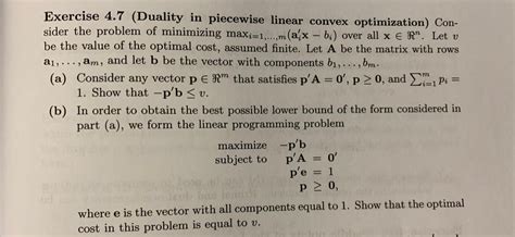 solved exercise 4 7 duality in piecewise linear convex