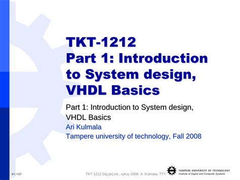 pdf tkt 1212 part 1 introduction to system design vhdl … · part 1 introduction to system