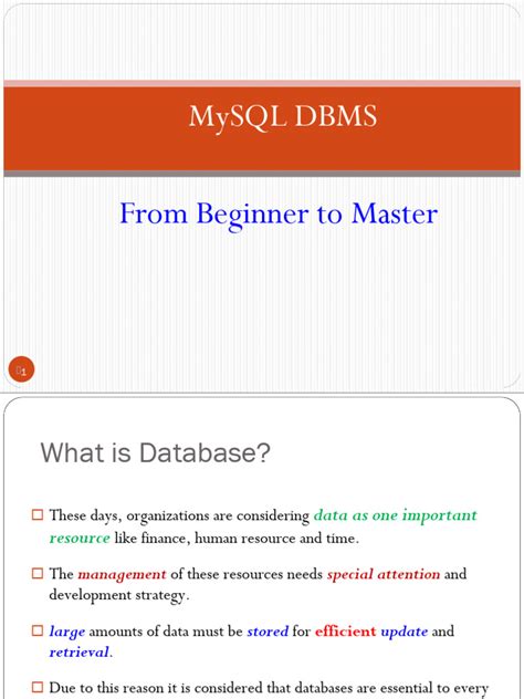 Mastering Mysql Dbms Pdf Databases My Sql