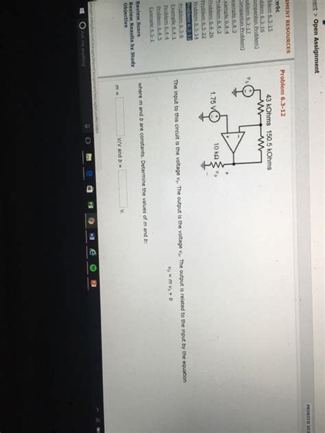 Solved The Input To This Circuit Is The Voltage V S The Chegg Com