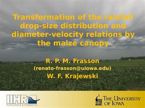 Pptx Transformation Of The Rainfall Drop Size Distribution And