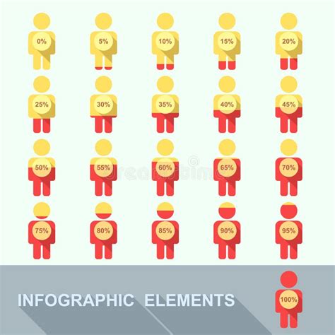 Progress Indicator Percentage Set In People Stock Vector Illustration Of Preloader Flat 49149824