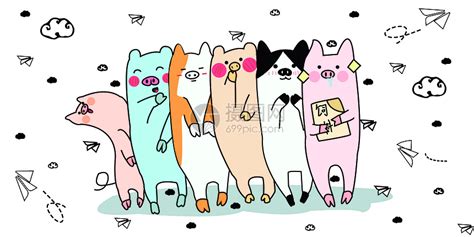 卡通猪简笔画插画图片下载 正版图片400739773 摄图网