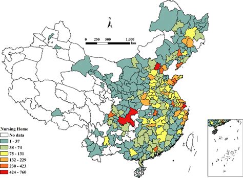 Spatial Distribution Of Number Of Urban Nursing Homes In China 2019 Download Scientific Diagram