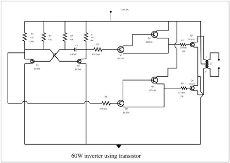 60 Watt Inverter Using With Transistor Circuit Edrawmax Templates