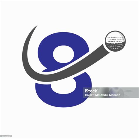 이니셜 레터 8 골프 디자인 이니셜 하키 스포츠 아카데미 사인 클럽 심볼 겨울에 대한 스톡 벡터 아트 및 기타 이미지 겨울 경기 스포츠 경쟁 Istock