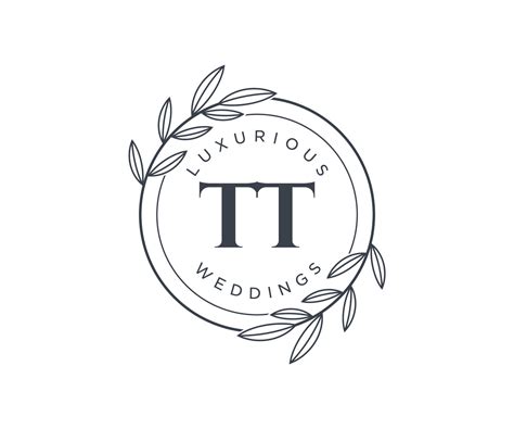 Tt Initials Letter Wedding Monogram Logos Template Hand Drawn Modern Minimalistic And Floral