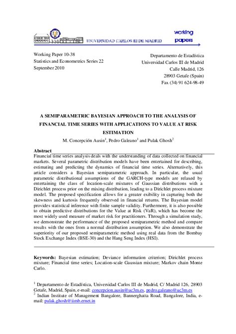 Pdf A Semiparametric Bayesian Approach To The Analysis Of Financial Time Series With