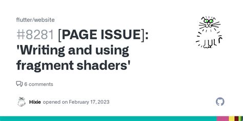 PAGE ISSUE Writing And Using Fragment Shaders Issue Flutter Website GitHub