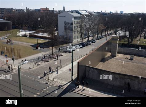 Aerial Landscape Of Bernauer Strasse Showing A Section Of Preserved