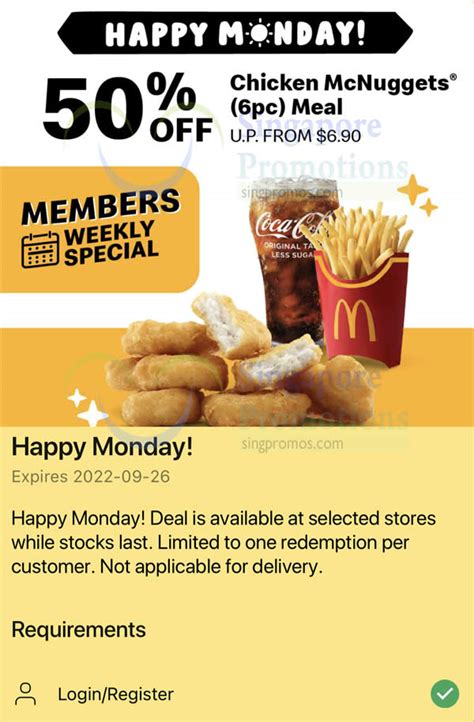 Expired Mcdonalds Spore App Has A 50 Chicken Mcnuggets 6pc Meal