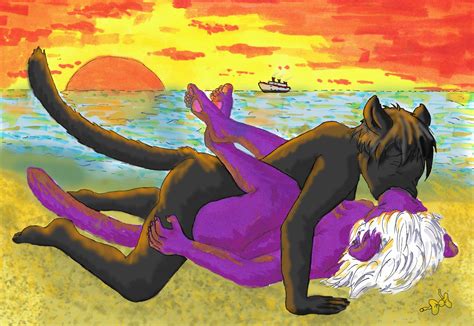 Rule 34 Anthro Beach Beach Sex Felid Feline Female Male Male Female Mammal Nude Pantherine