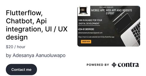 Flutterflow Chatbot Api Integration Ui Ux Design By Adesanya Aanuoluwapo
